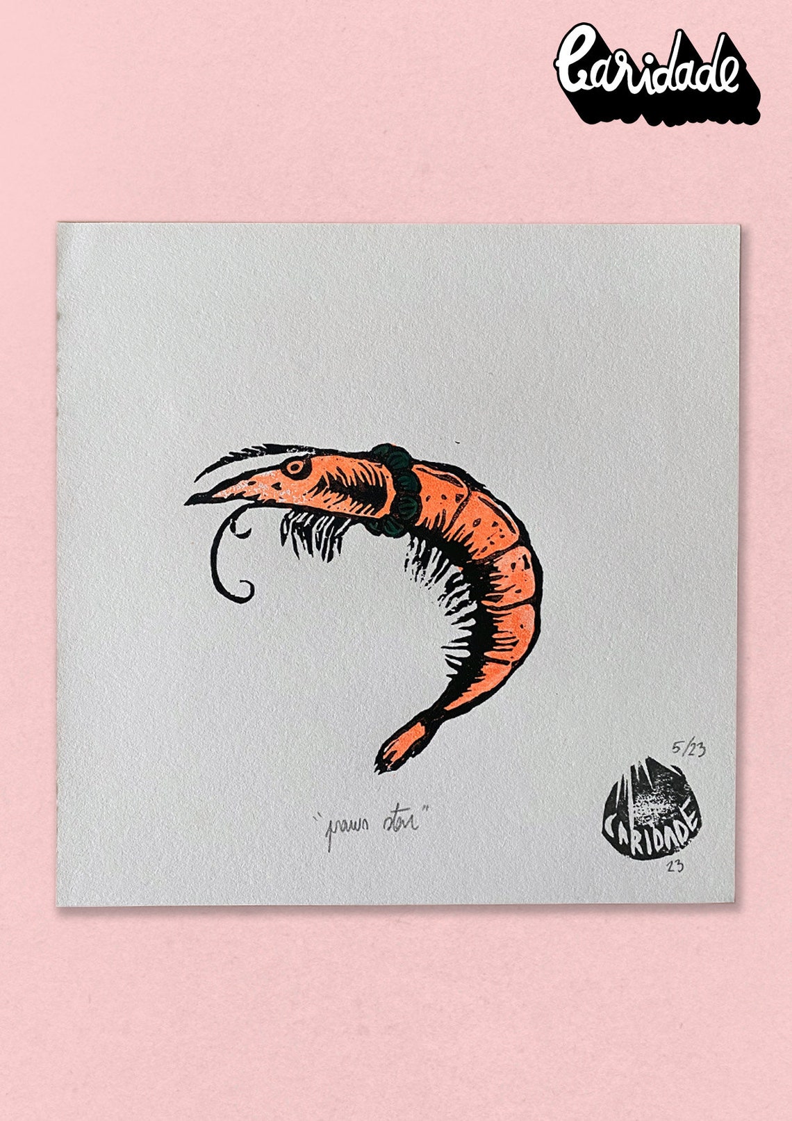 Handmade Prawn Linocut Print – Nautical Wall Art – Limited Edition ...
