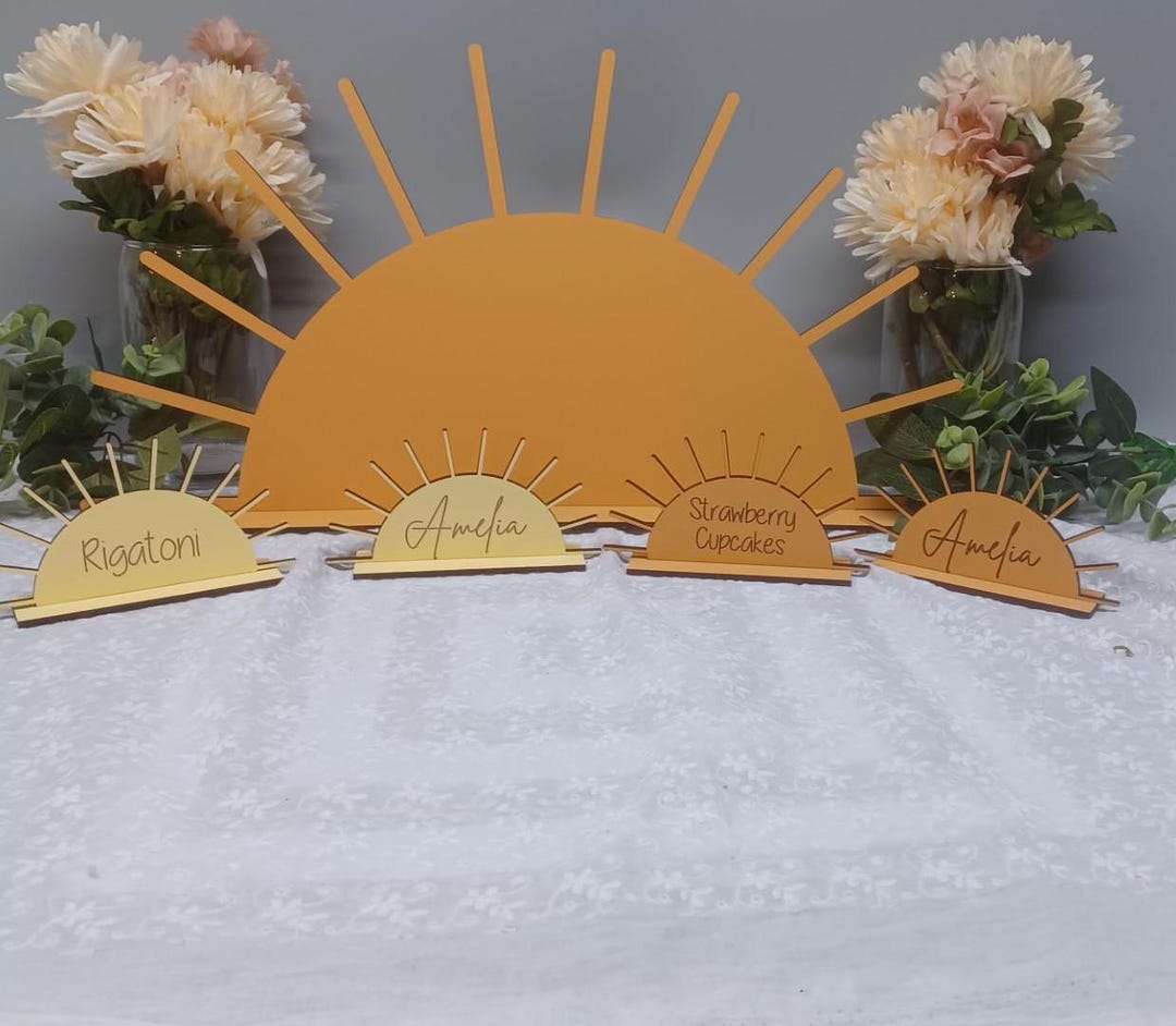 UPDATED Sun Theme Party Food Labels/signs, Place Card Settings, Baby ...