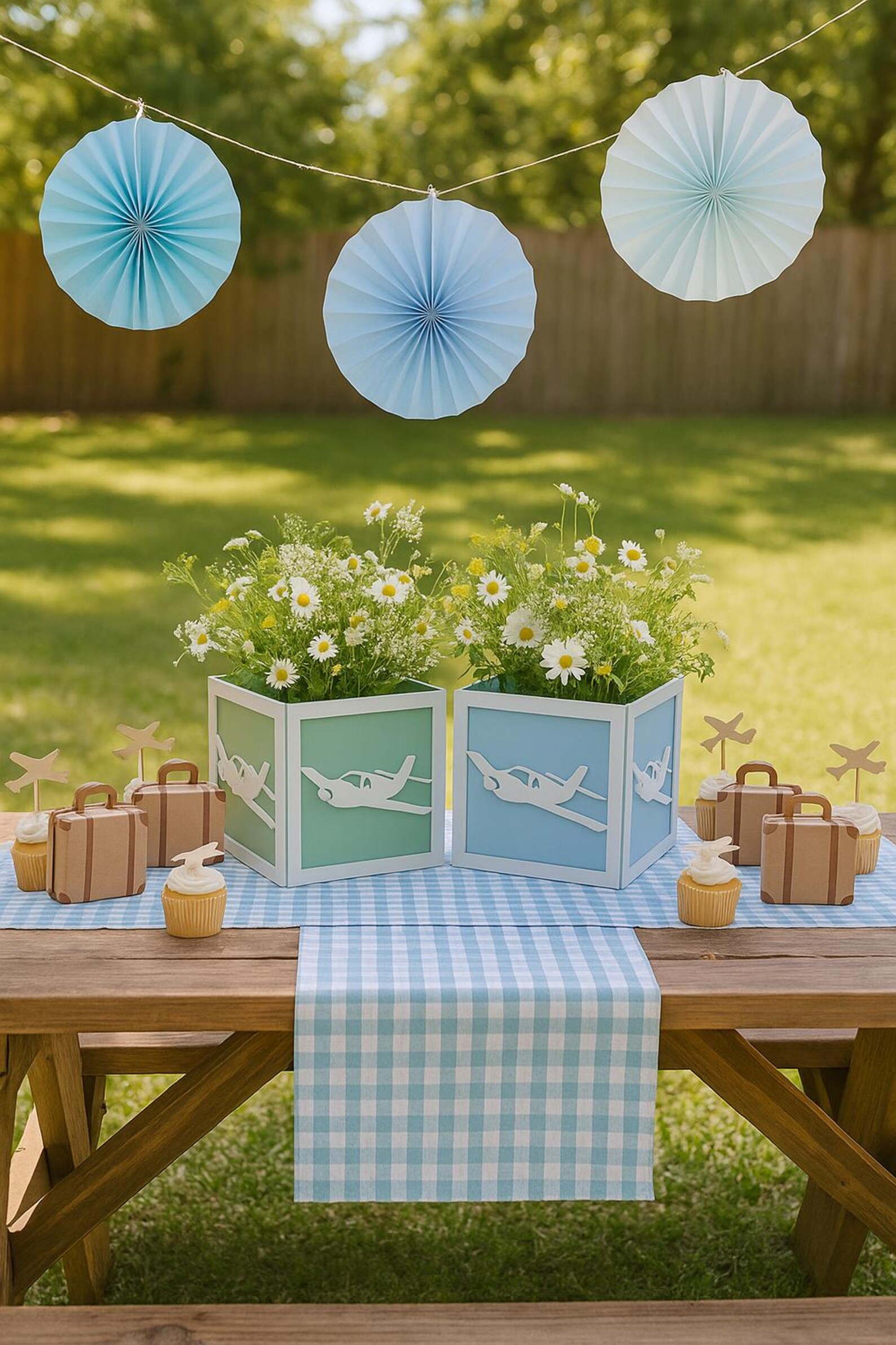 Airplane Baby Shower Centerpiece Block – Travel Theme Nursery Decor – A ...