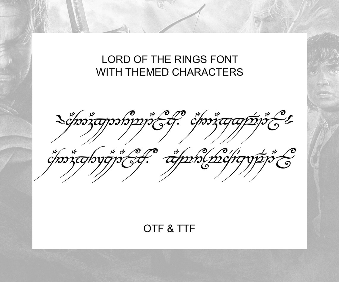 Lord of the Rings Font Cricut Fonts Lord of the Rings | Etsy
