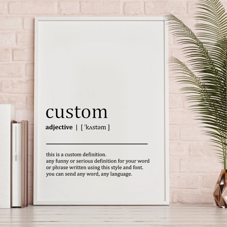 Custom Definition Print Printable Wall Art Personalized Etsy