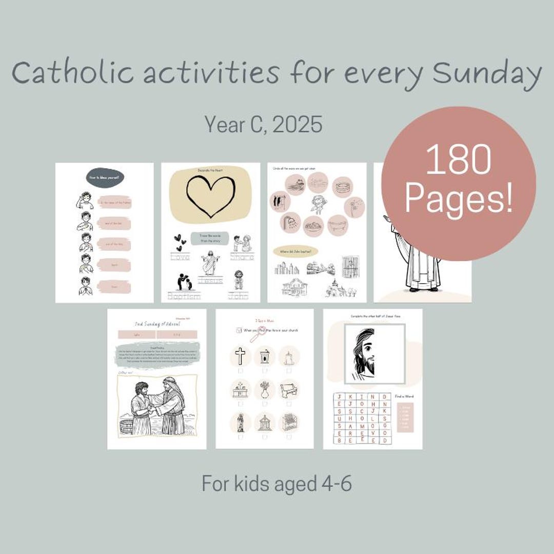 Year C 2025, Catholic Kids Sunday Gospel Activity Booklet: Year-round ...
