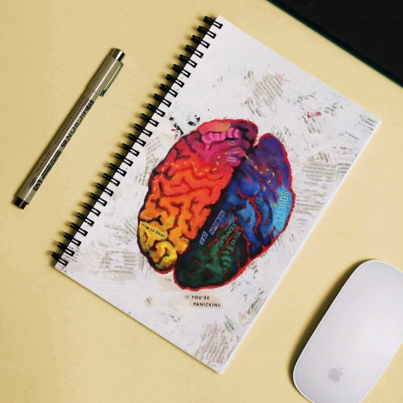 The Brain - Spiral Notebook / Bullet Journal / Sketchbook - Anatomical ...