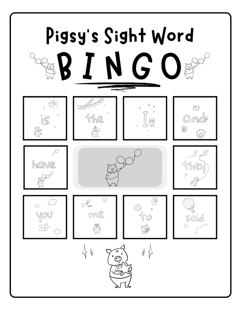 Pigsys First 20 Sight Words - Etsy