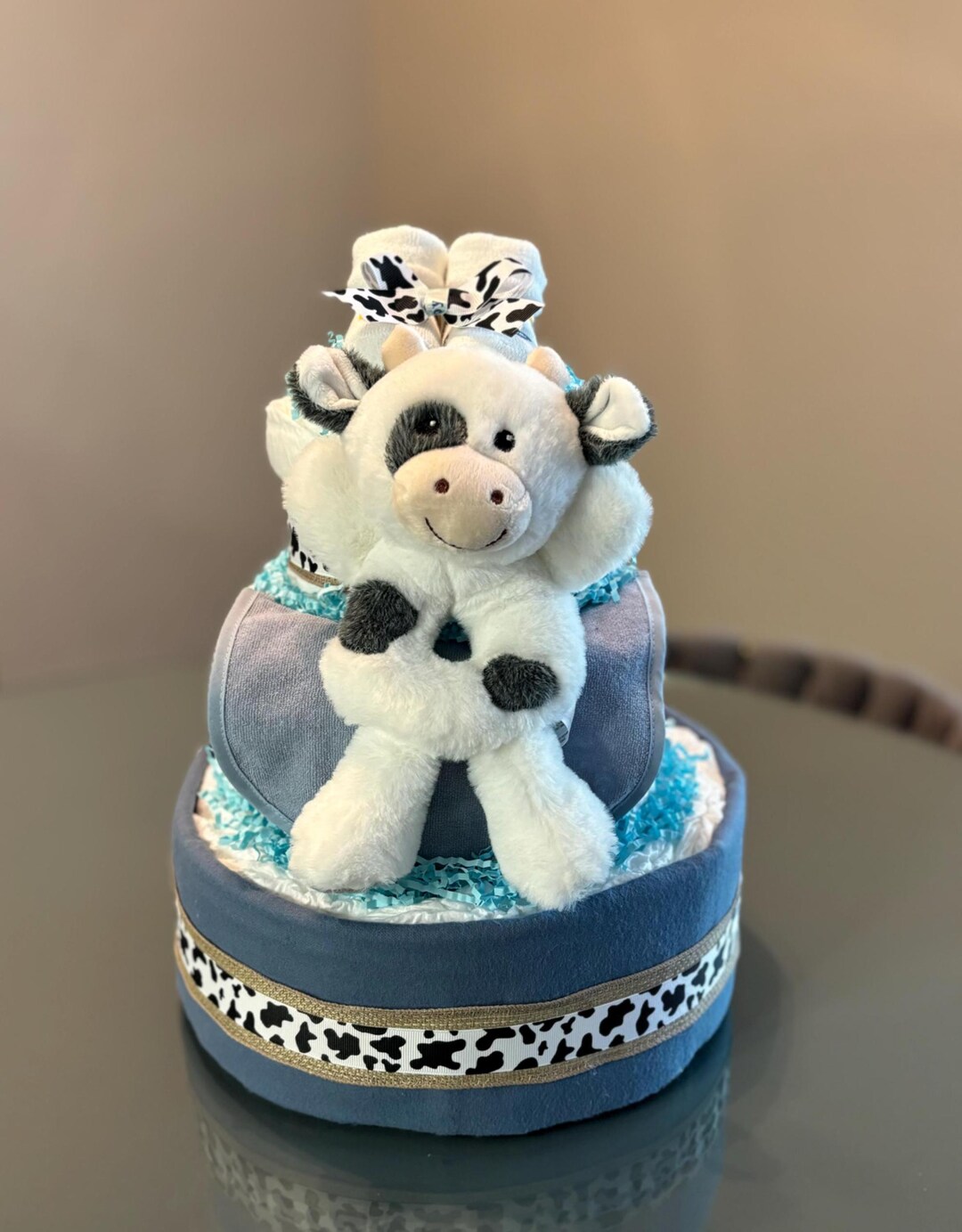 Cow Barn Farm Swan Theme Diaper Cake for Baby Shower Gift Welcome Baby ...