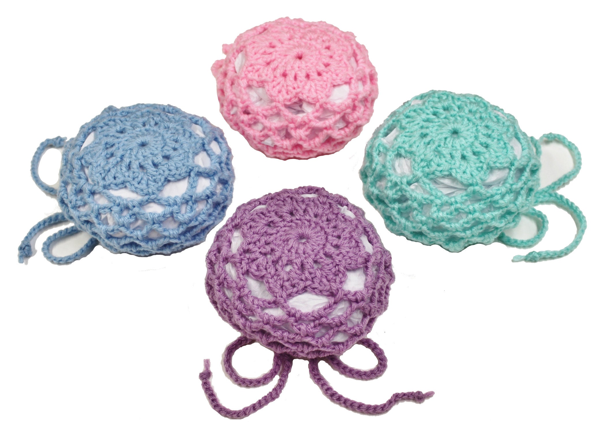 Hair Bun Cover - 70's Vintage Crocheted Flower W/drawstring – True ...