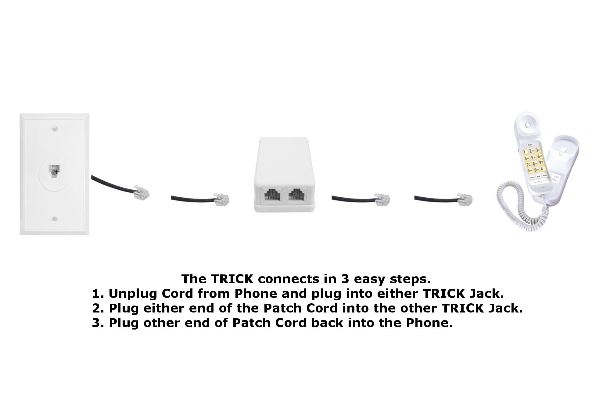 TRICK-1 Regular Landline Telephone Cord On Off Disconnect Switch To ...