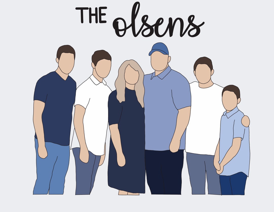 Your Custom Family Drawing digital - Etsy