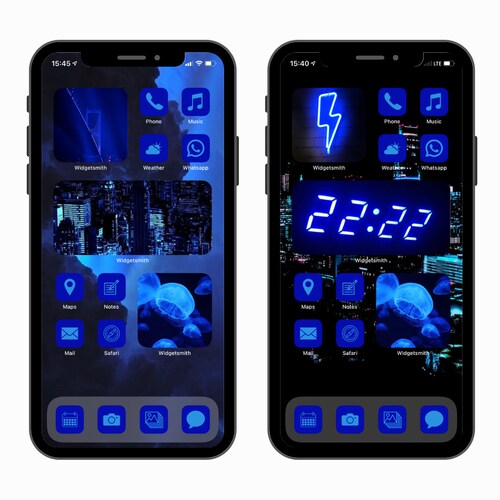 Blue Ios 14 App Icon Pack Neon Aesthetic Ios 14 Icons - Etsy