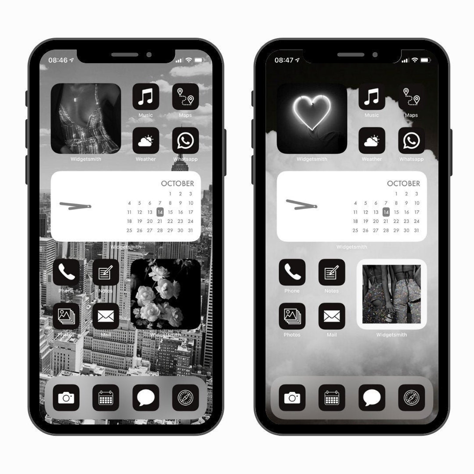 100 Ios 14 Aesthetic-ios14 Icon Pack-white Icons-black and White-ios14 ...