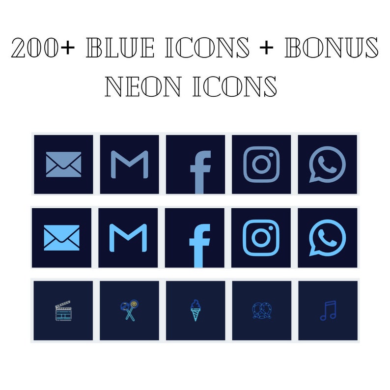 200 Dark Blue Icons-ios 14 Blue Icon Set-navy Blue Ios 14 Icons-ios 14 ...