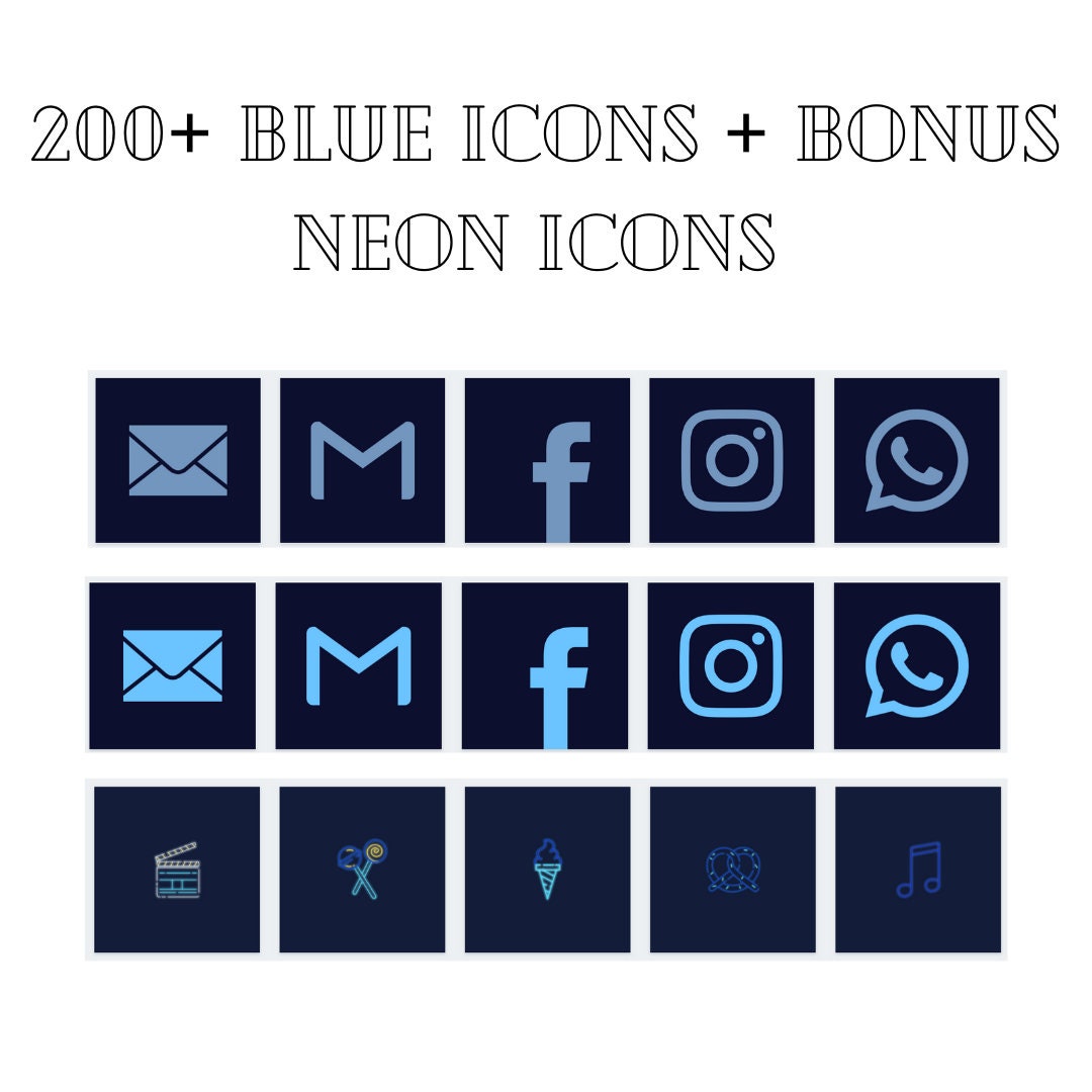 200 Dark Blue Icons-ios 14 Blue Icon Set-navy Blue Ios 14 Icons-ios 14 ...
