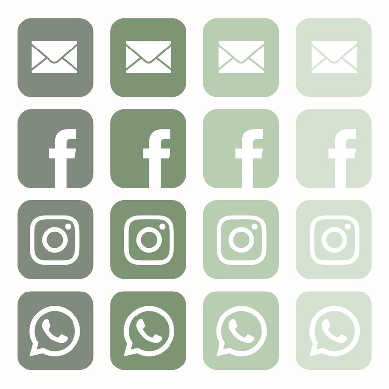 400 Green Ios Icons-pale Green Aesthetic-soft Green - Etsy