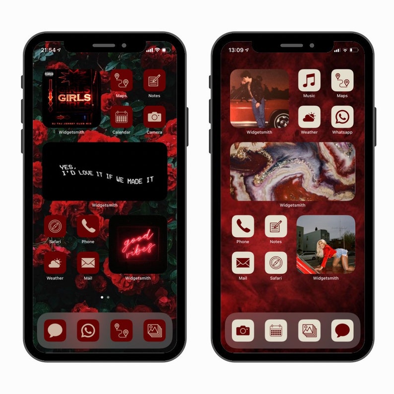 200 Red and Neutral Icons-ios 14 Red Icon Set-dark Red Ios 14 Icons-ios ...