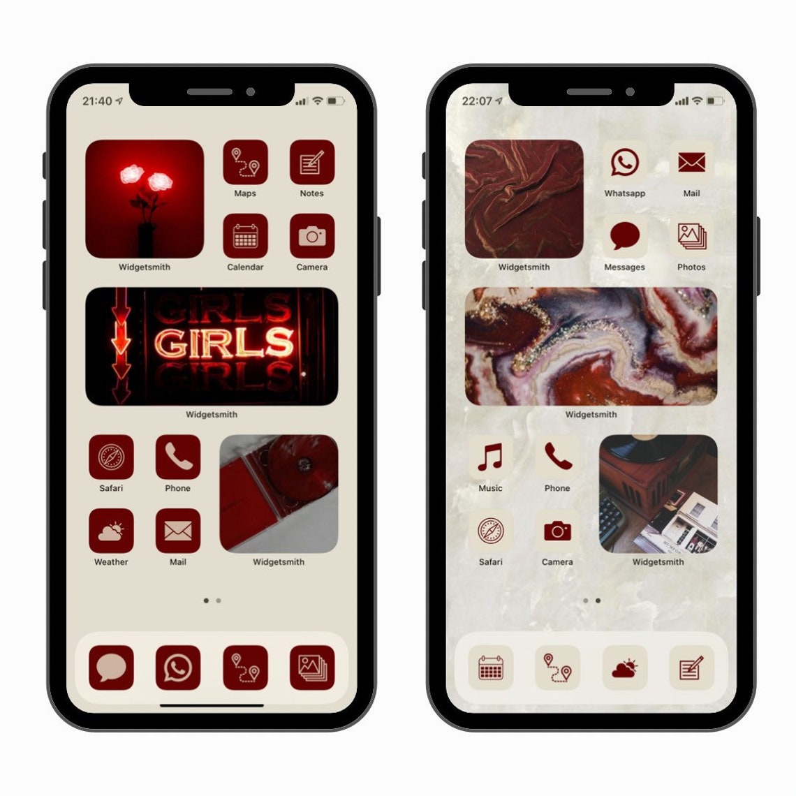 200 Red and Neutral Icons-ios 14 Red Icon Set-dark Red Ios 14 - Etsy