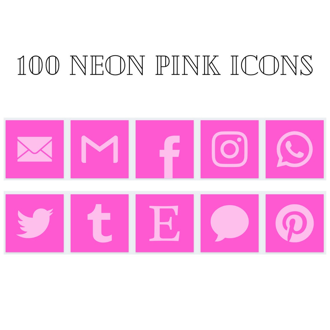 100 Ios 14 Neon Pink Icons-neon Aesthetic-ios 14 Neon Pink-ios Neon ...