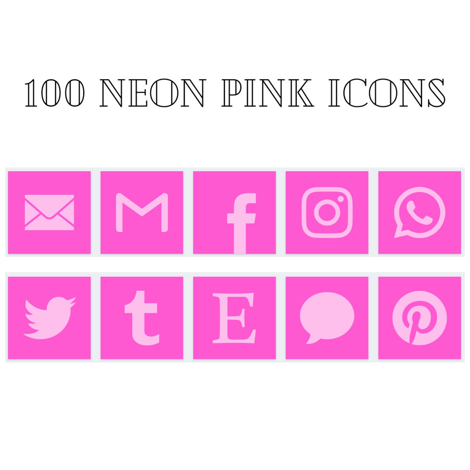 100 Ios 14 Neon Pink Icons-neon Aesthetic-ios 14 Neon Pink-ios Neon ...