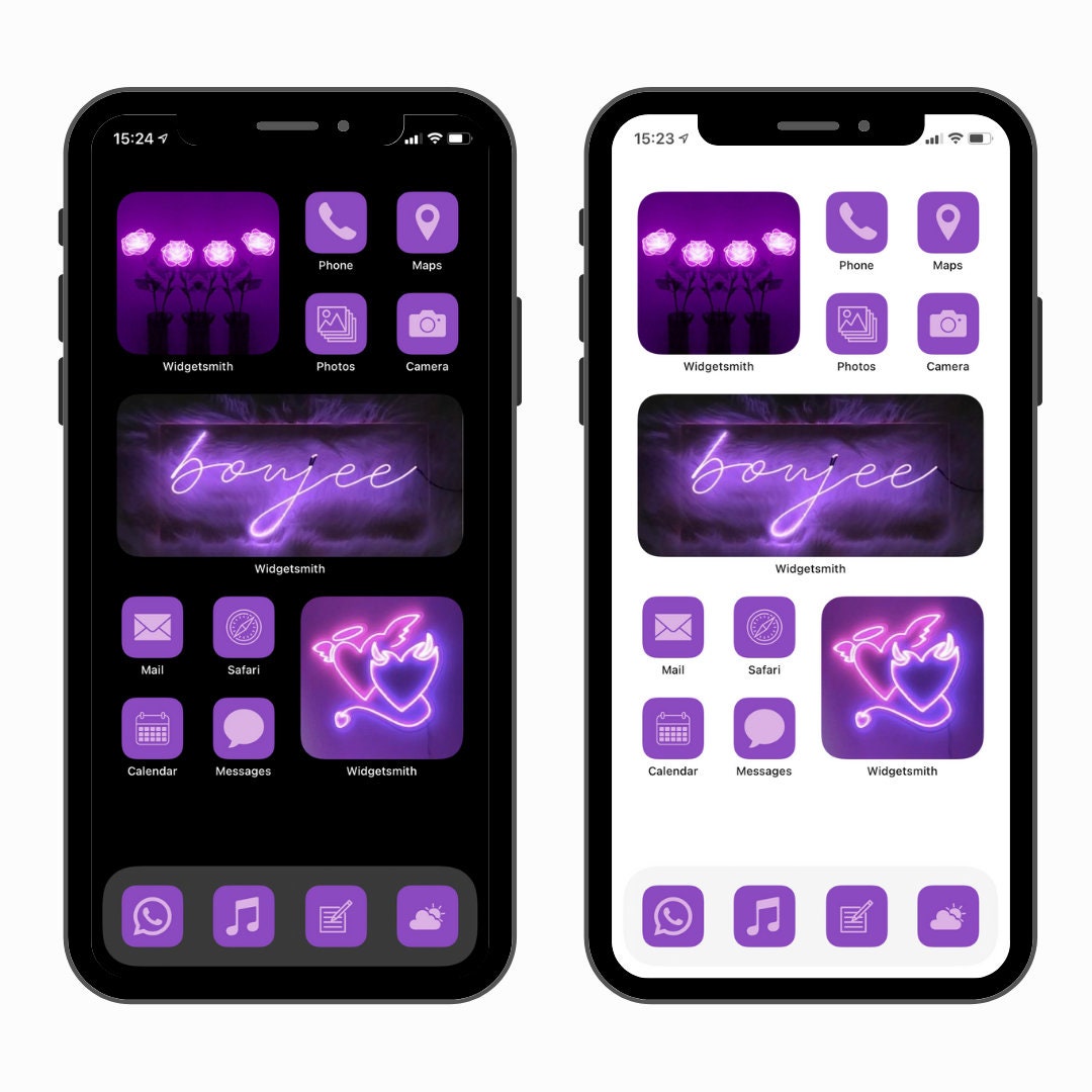 100 Ios 14 Neon Glow Icon Pack-icon Neon Png-ios 14 Neon-neon Purple ...