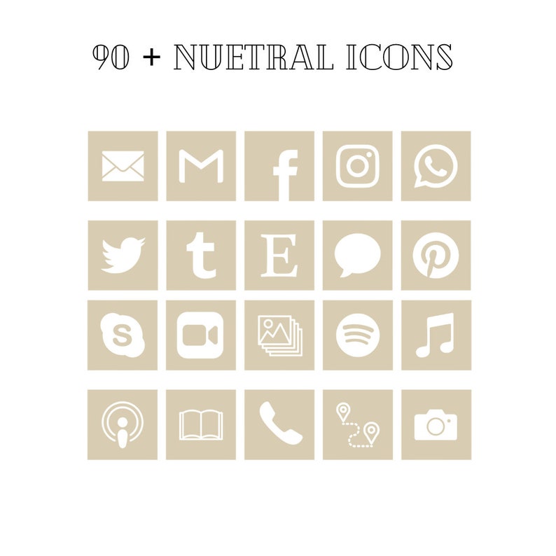 100 Ios 14 Neutral Icons-neutral Aesthetic-ios 14 Neutral-ios 14 ...