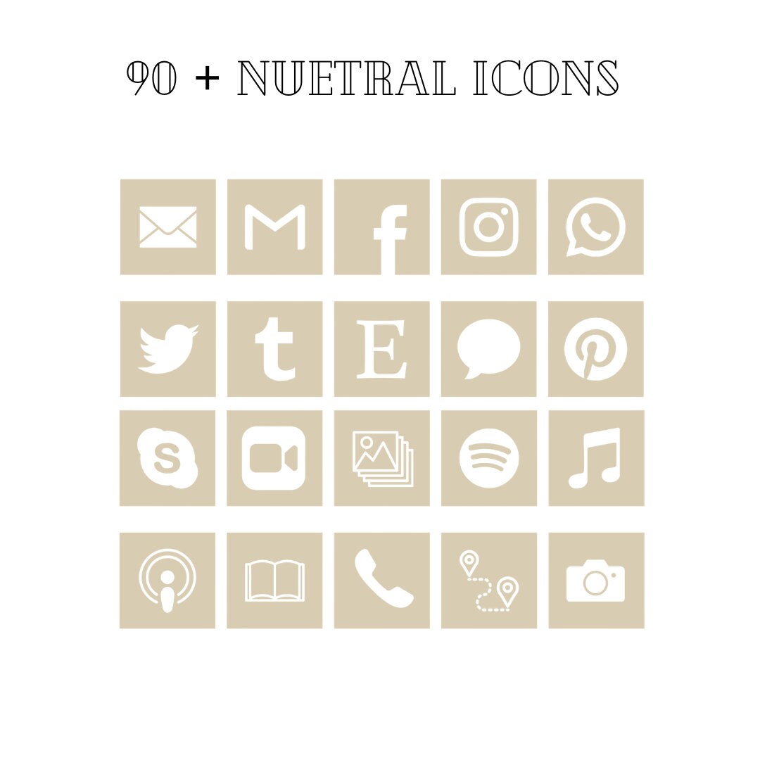 100 Ios 14 Neutral Icons-neutral Aesthetic-ios 14 Neutral-ios 14 ...
