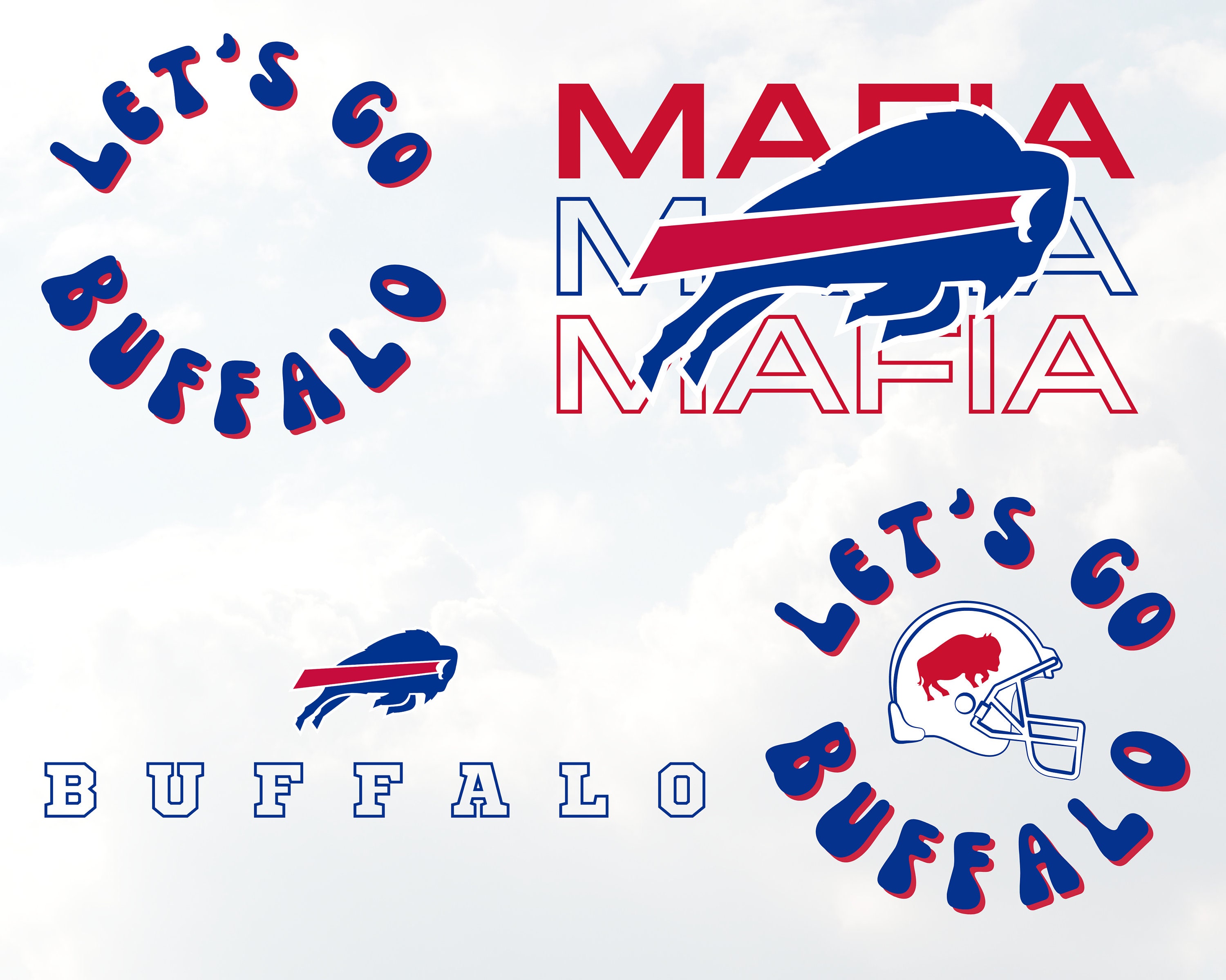VALUE PACK Let's Go Buffalo, Buffalo Football, Buffalo Football Fan, Josh Shirt, Buffalo Mafia ...