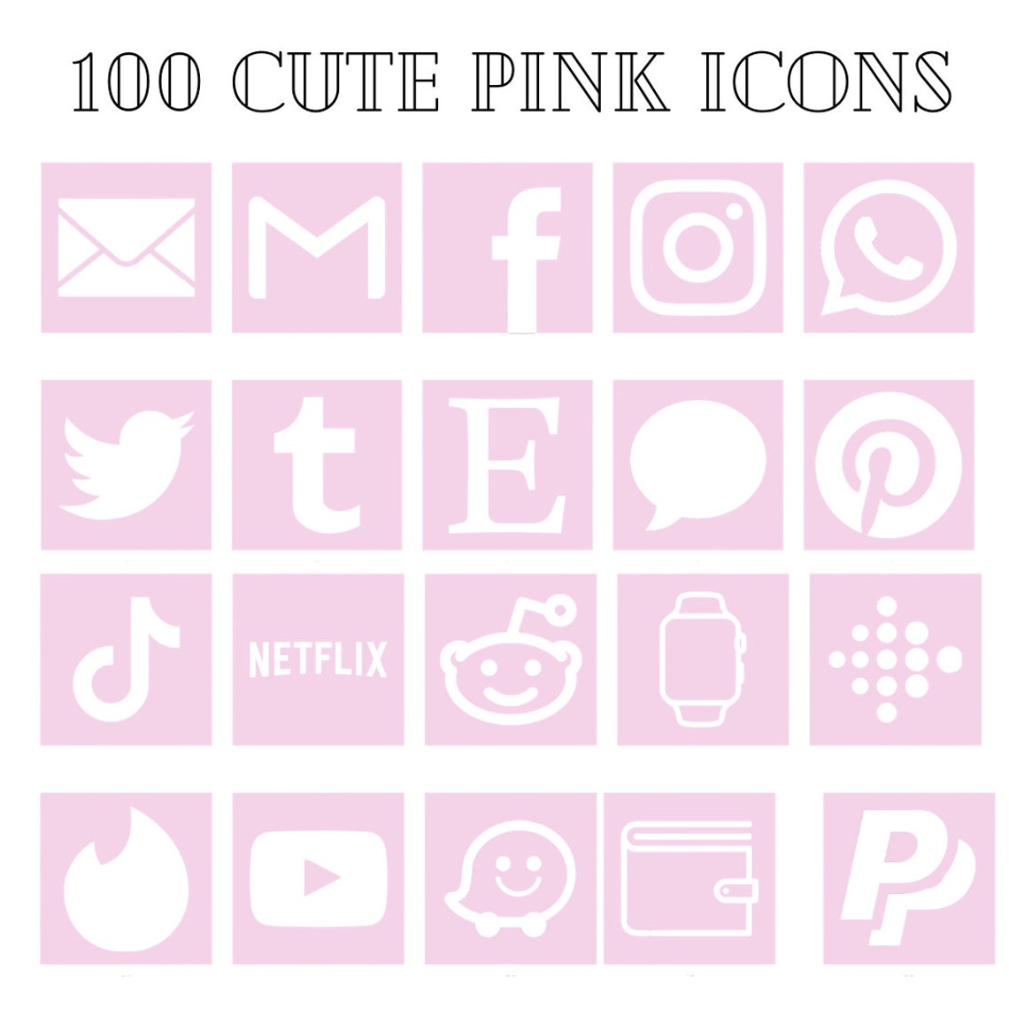 100 Ios 14 Pink App Icons-pink Aesthetic-ios14 Pink Icons-pink - Etsy