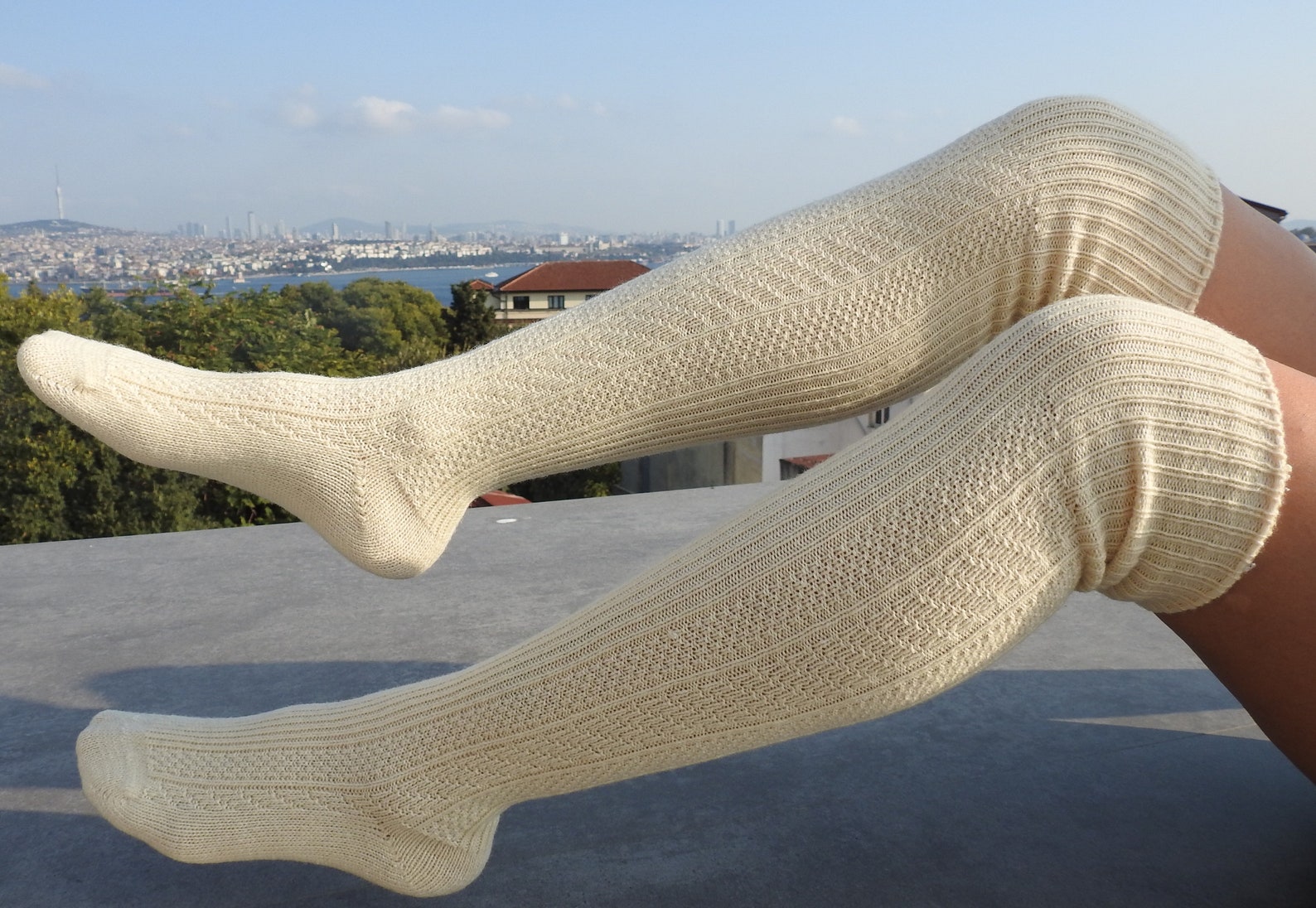 Over Knee %100 Merino Wool Socks Knit Wool Socks | Etsy