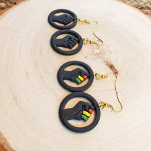 Black Lives Matter Earrings BLM Fist Clay Jewelry Handmade Activist ...