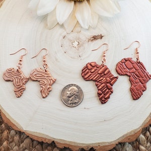 Cute Africa Clay Stud Earrings| Afrocentric Black Gold Copper Jewelry ...