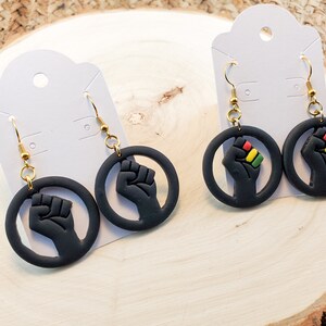 Black Lives Matter Earrings BLM Fist Clay Jewelry Handmade Activist ...