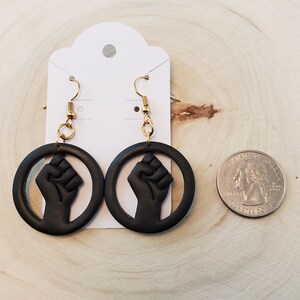 Black Lives Matter Earrings BLM Fist Clay Jewelry Handmade Activist ...