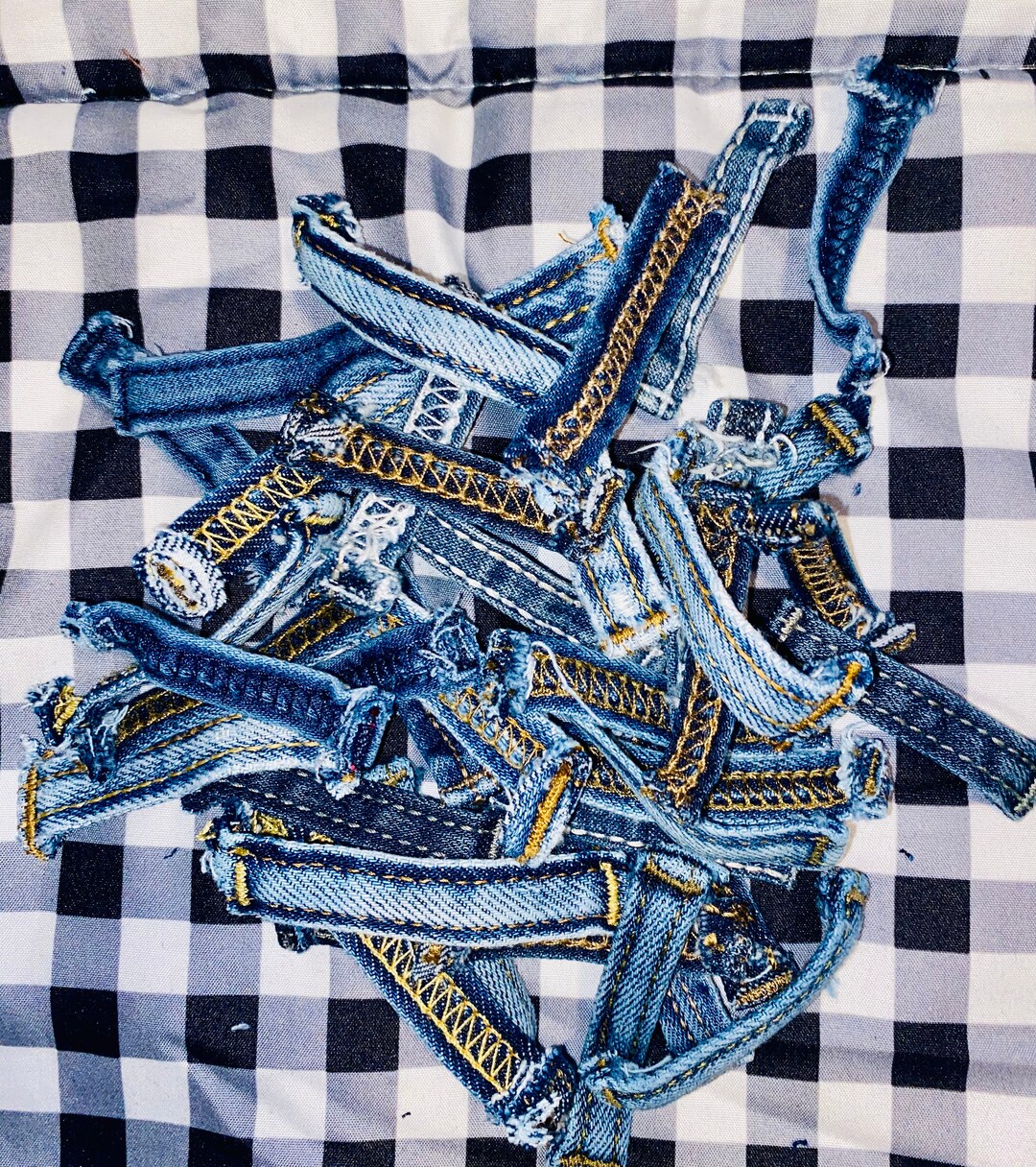 50 Denim Belt Loops - Reclaimed Belt Loops - Denim Crafting - Reclaimed ...
