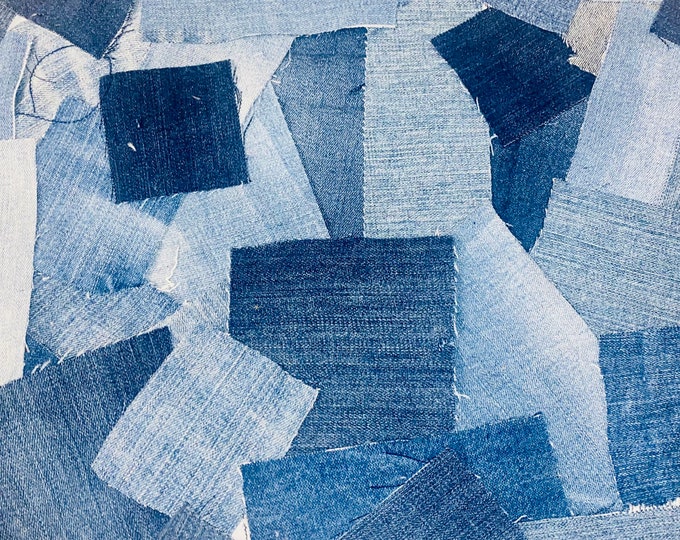 Denim Pieces - 50 + Pieces of Blue Jean Denim - Remnant Denim - Scrap ...