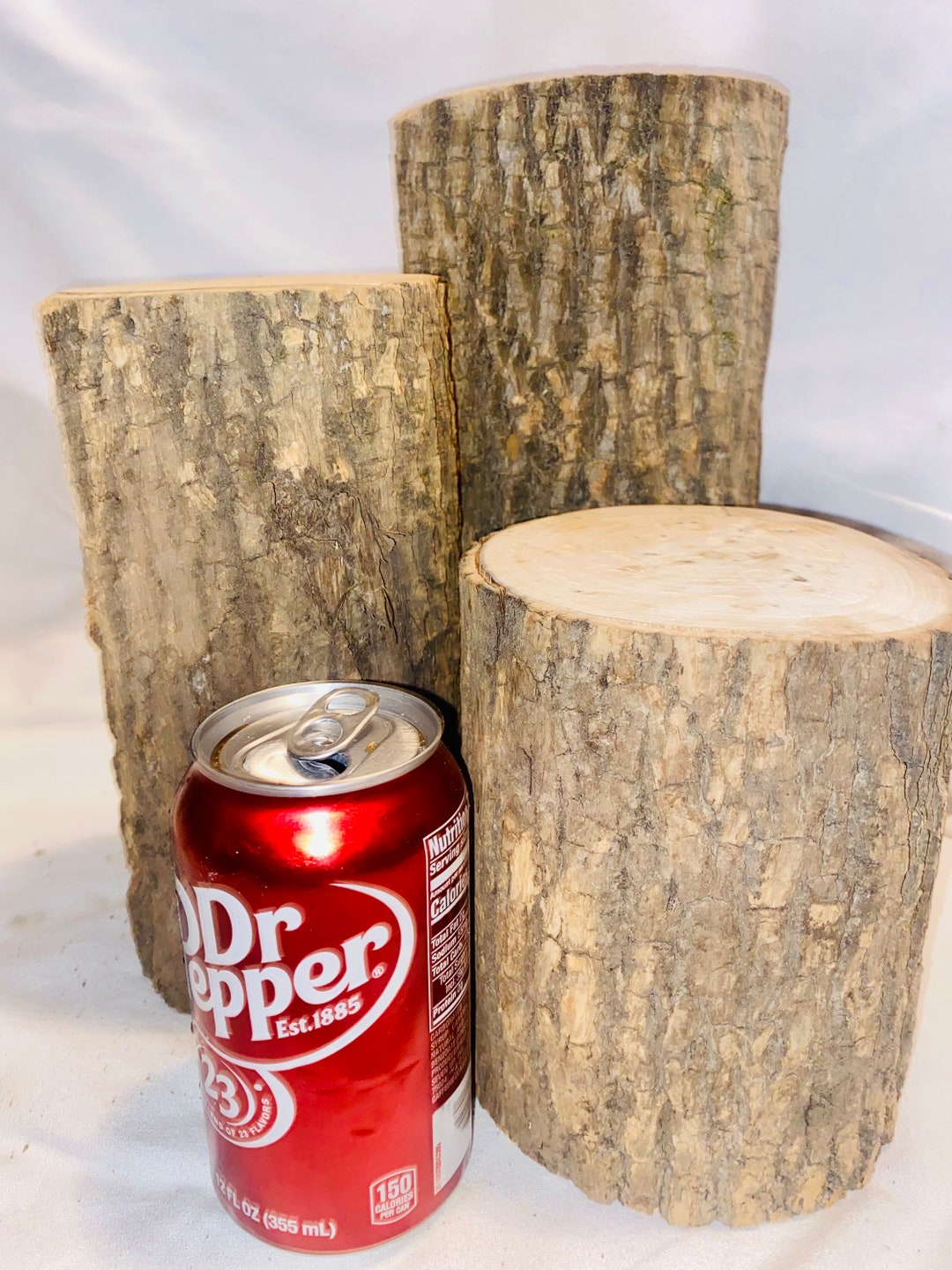 Rustic Wood Log Stumps - Set of 3 - Large - Rustic Wood Decorations ...