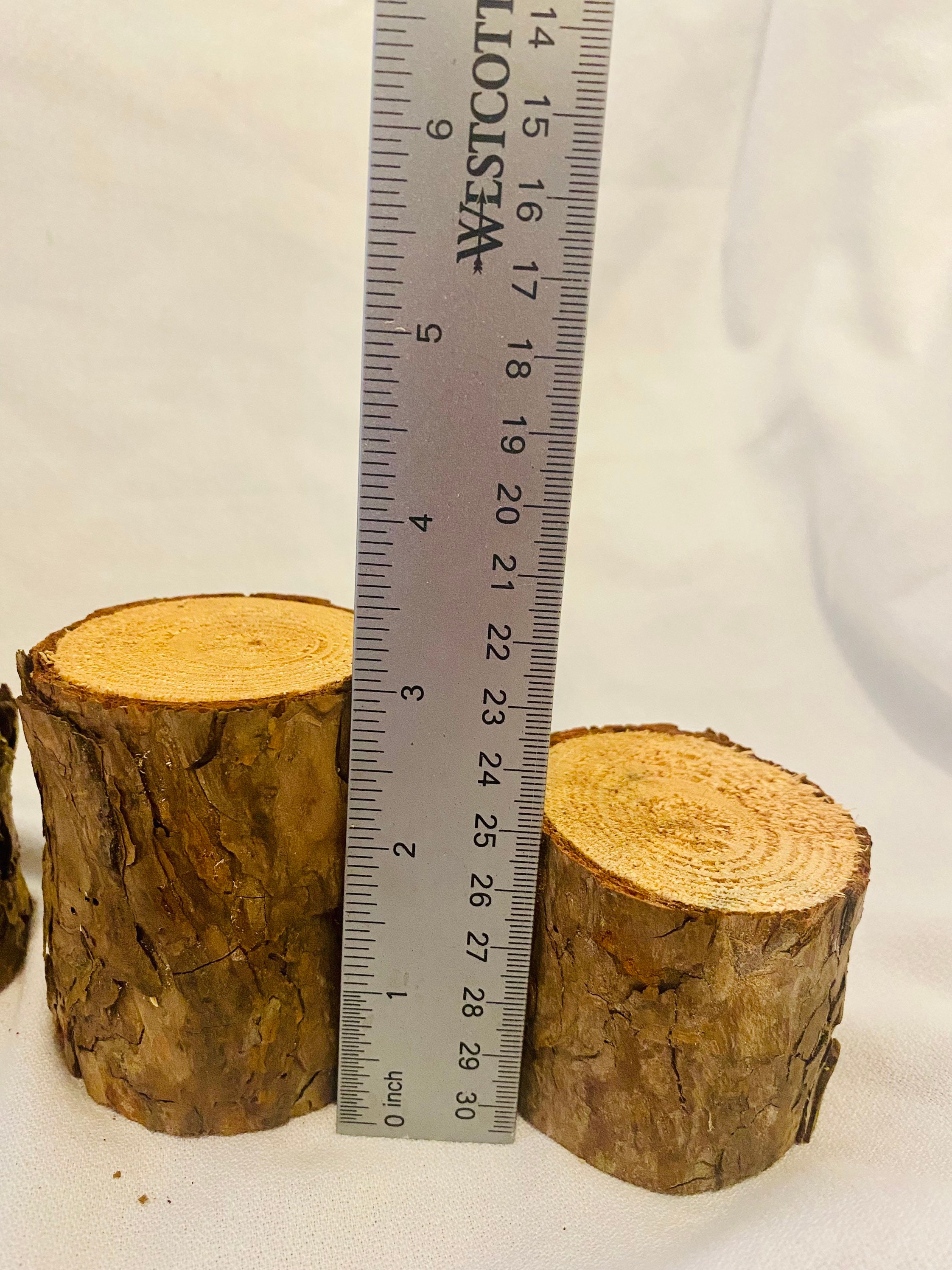 Rustic Pine Wood Log Stumps set of 4 rustic wood | Etsy