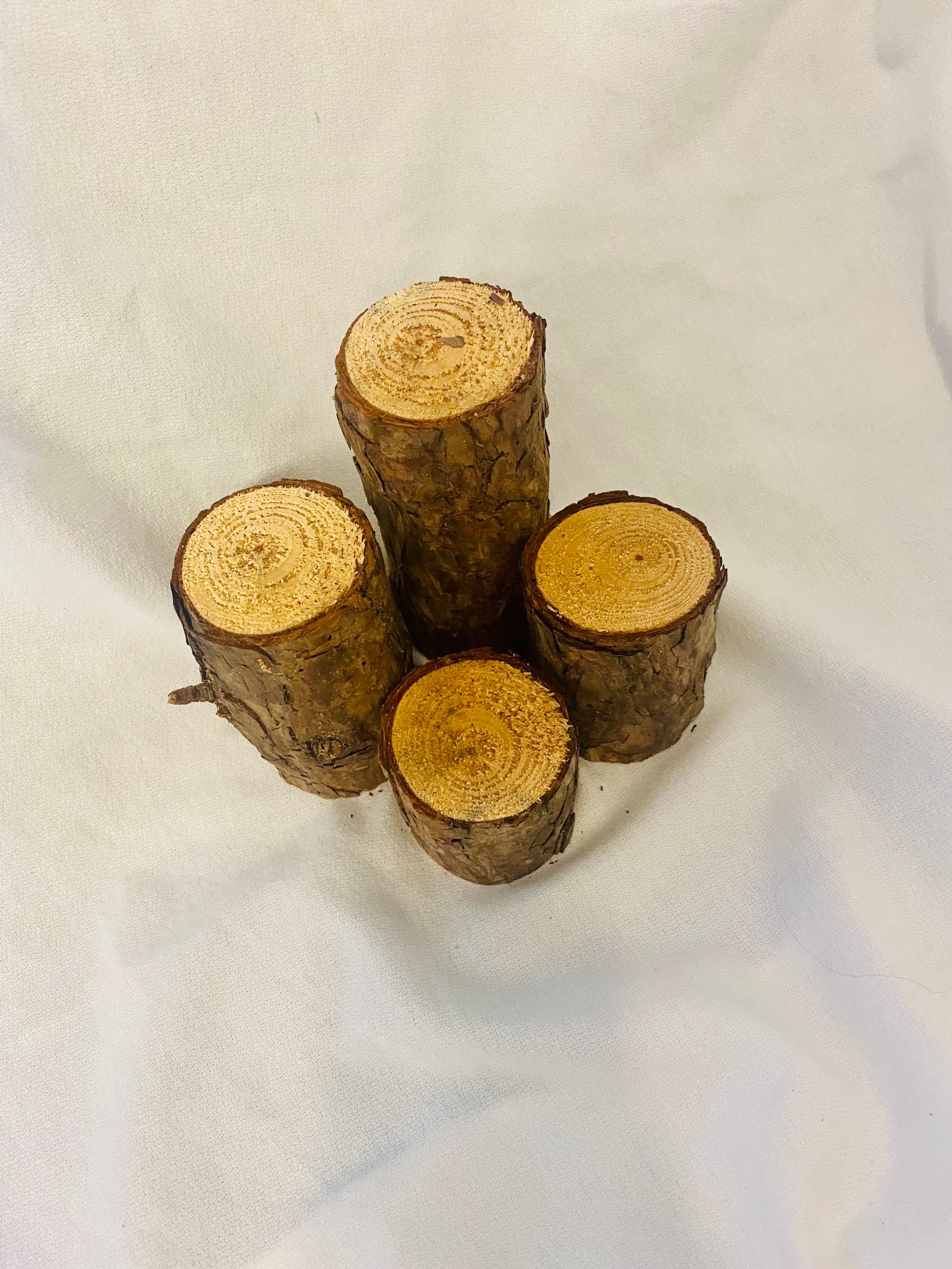 Rustic Pine Wood Log Stumps: Set of 4, Natural Wood Decorations - Etsy