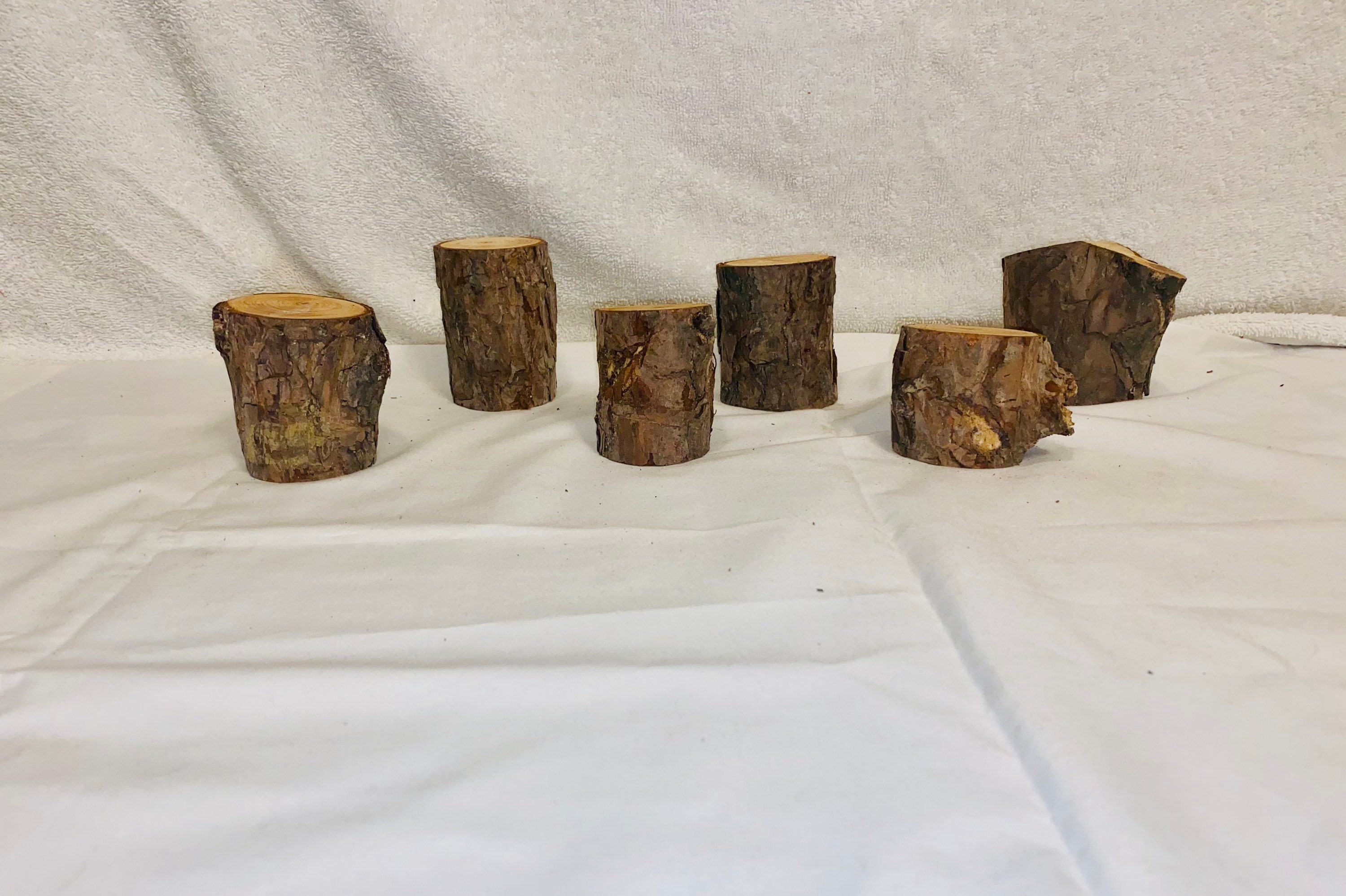 Rustic Wood Stumps Set of 6 - Etsy