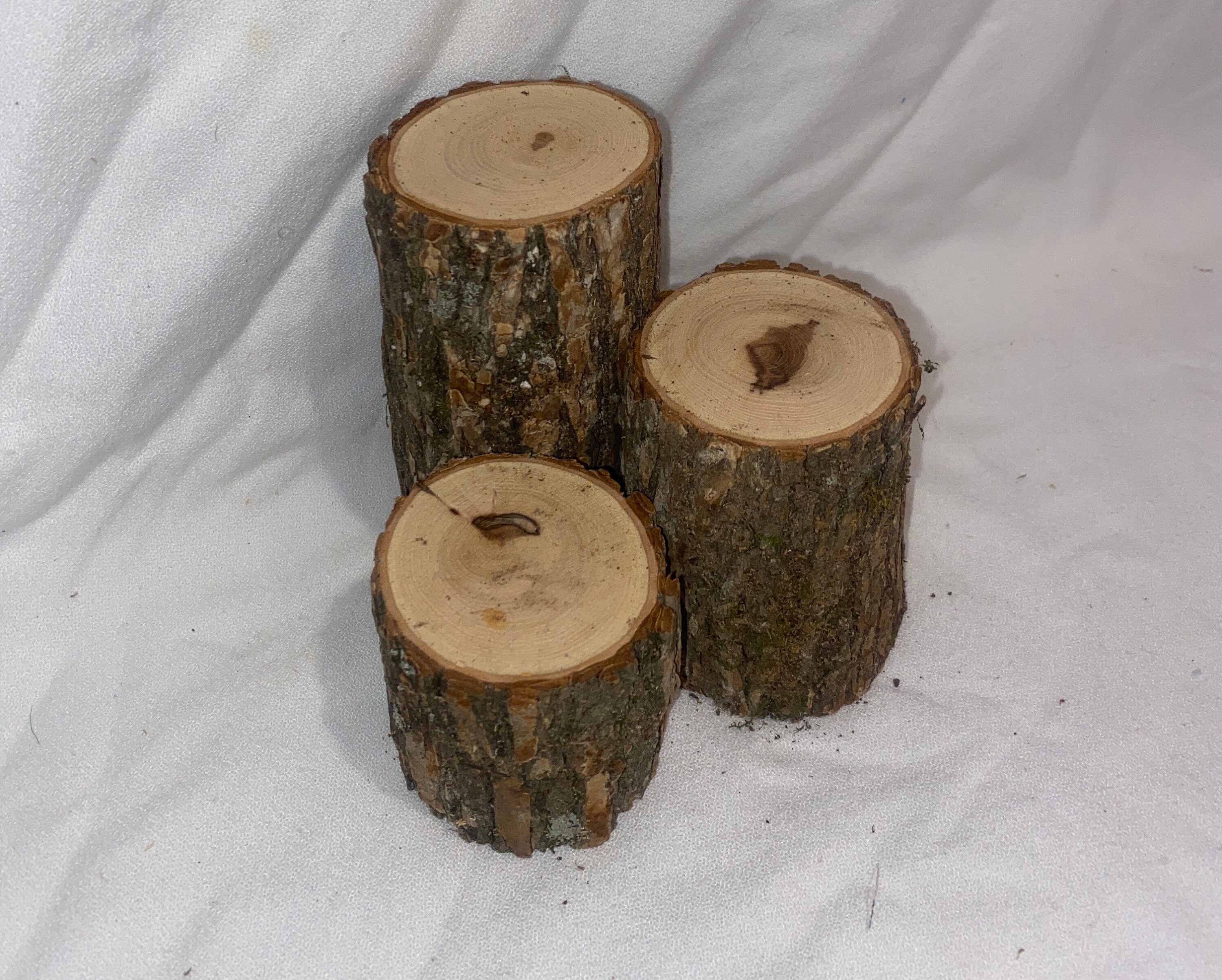 Rustic Wood Log Stump Set: Natural Bark Decor, Wedding Centerpiece - Etsy