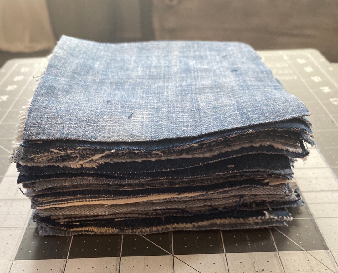 Precut Denim Squares Size 5X5 Inches (50 Count) - Etsy