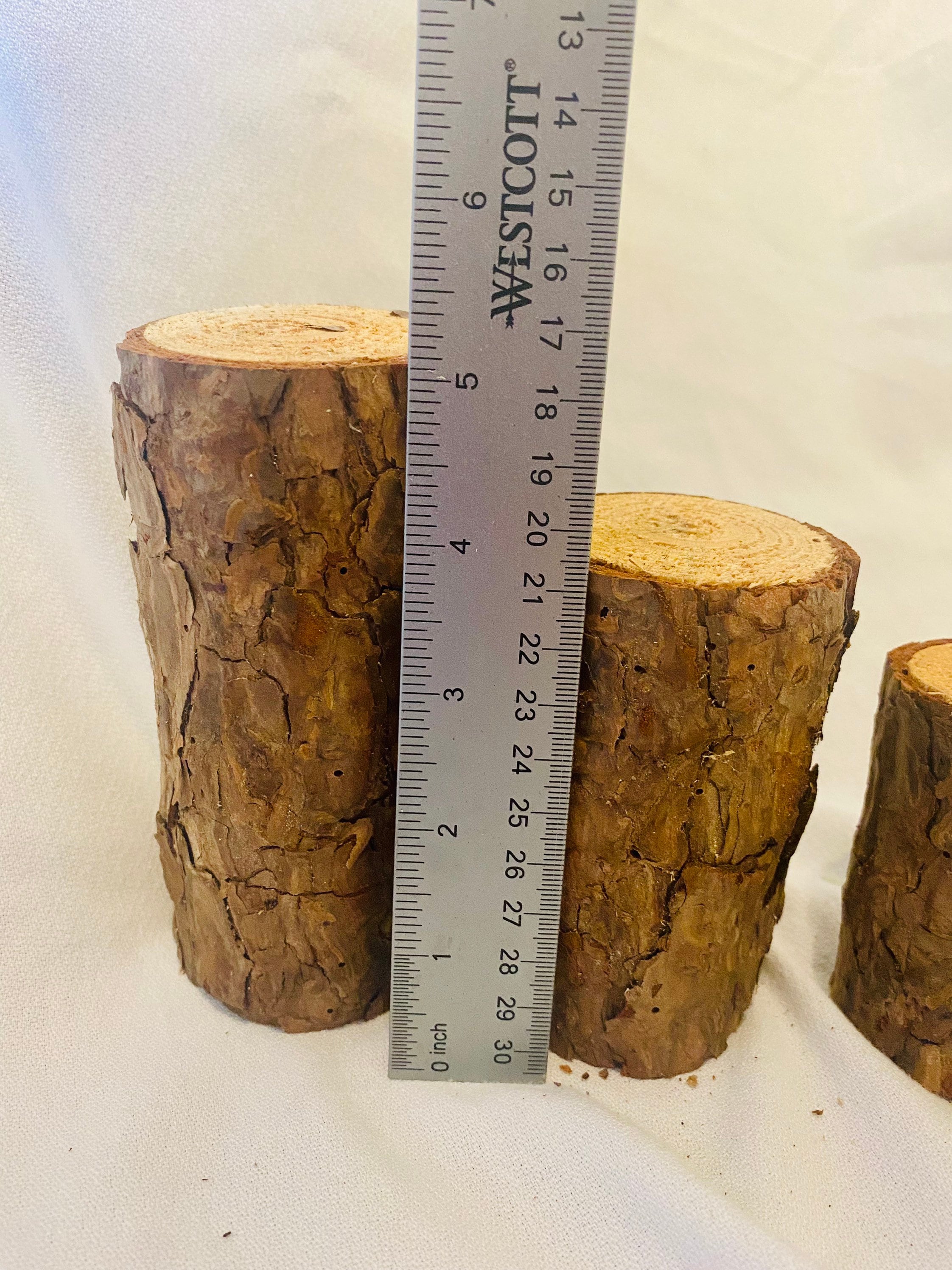 Rustic Pine Wood Log Stumps set of 4 rustic wood | Etsy