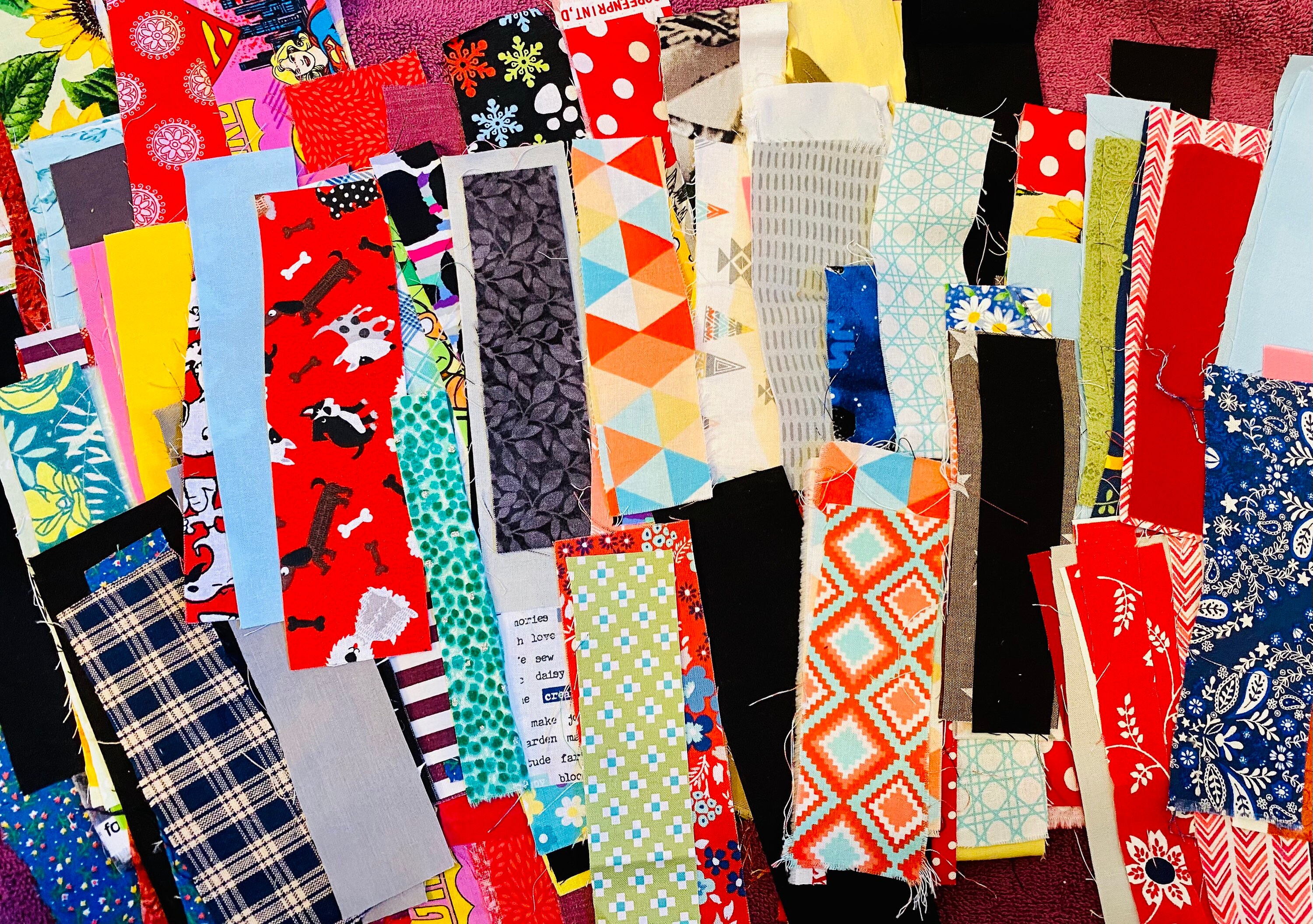 Fabric Strips 1 Pound Assorted Fabrics & Sizes Strip | Etsy