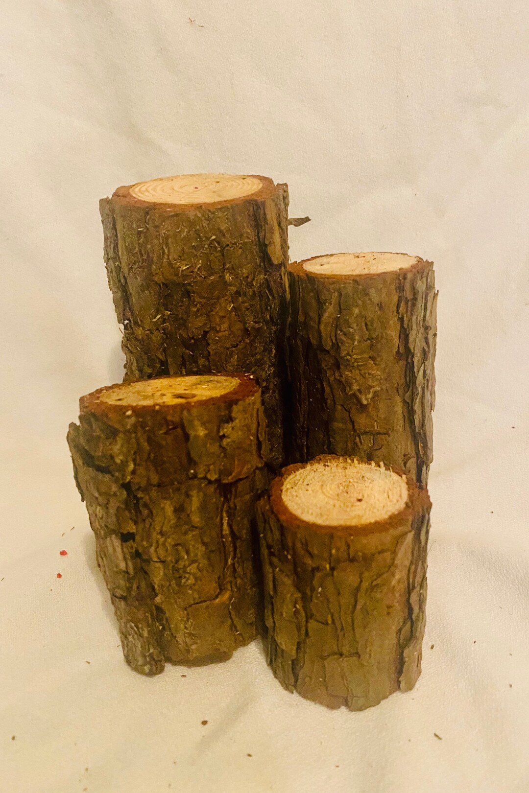 Rustic Pine Wood Log Stumps - Set of 4 - Rustic Wood Decorations ...