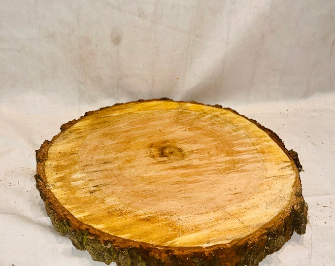 12” Cherry Tree Slice - Large Tree Slice- Rustic Wood Cake Stand ...
