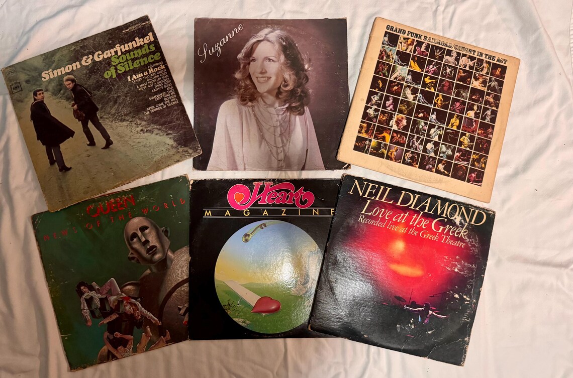 Vintage Vinyl Records: Random Genre Mix, Lot of 10 (12 Inch) - Etsy