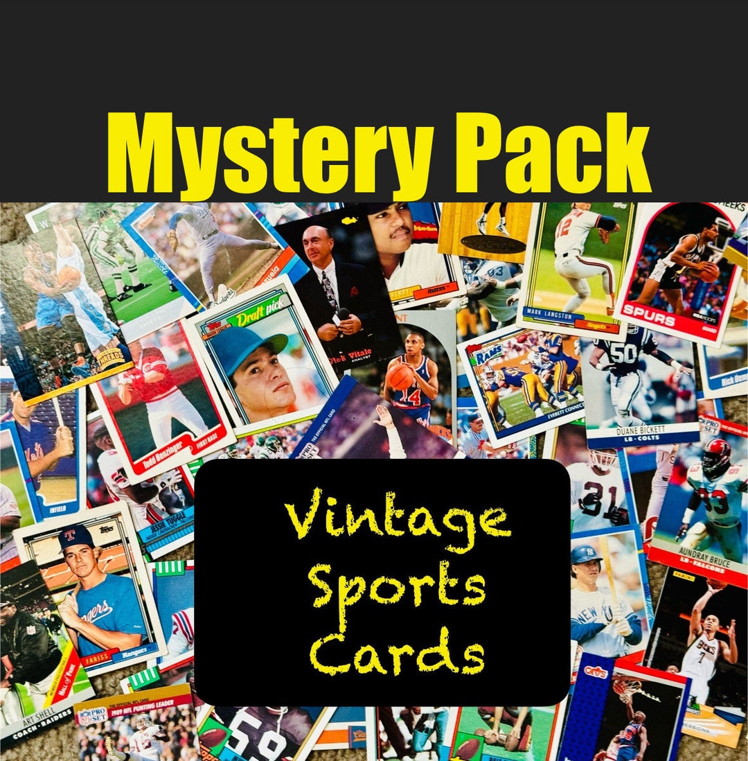 Vintage Sports Card Mystery Pack - Sports Memorabilia Cards- Random ...