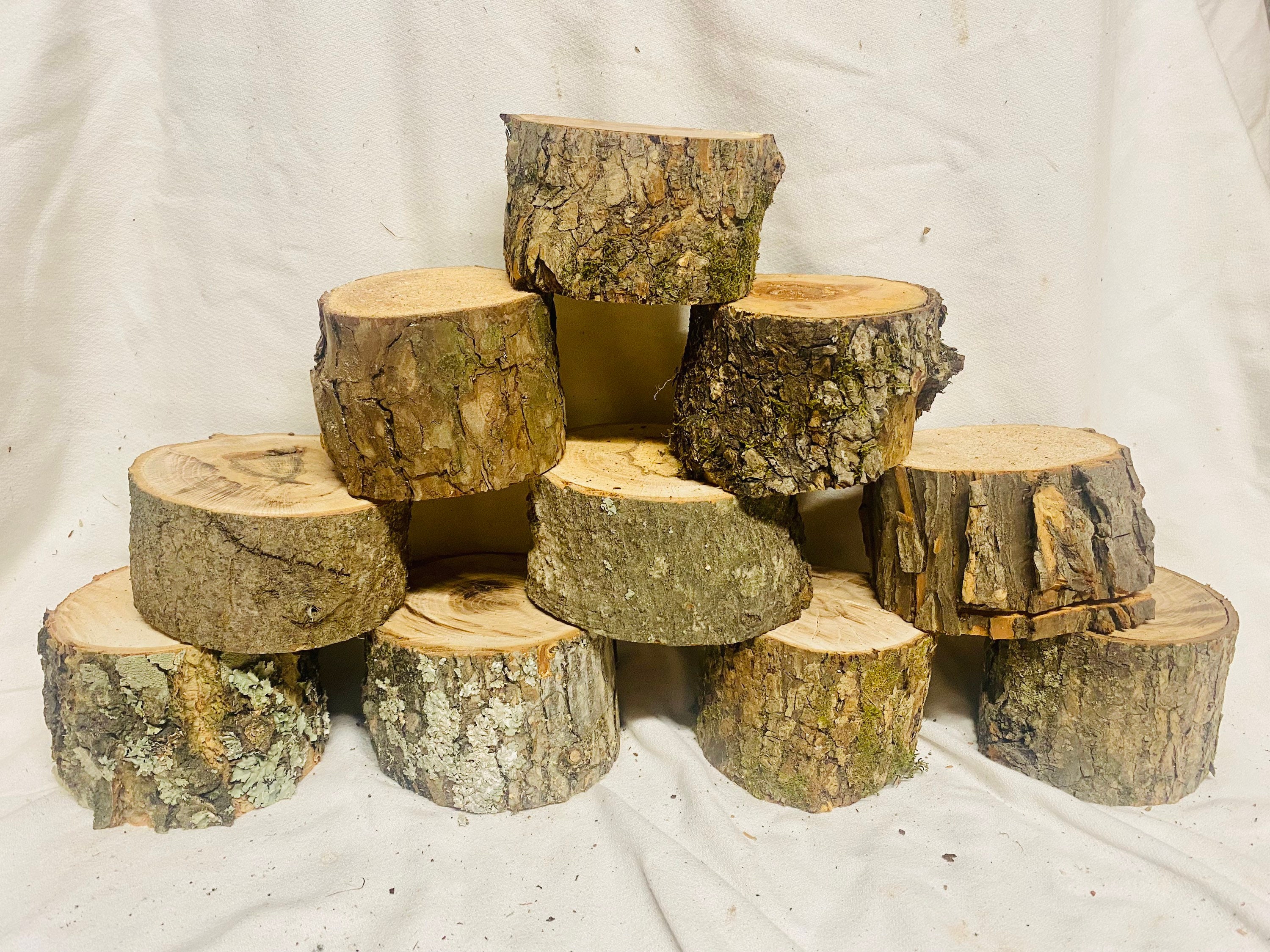 Rustic Wood Log Stumps - Set of 10 - Untreated Bark - Etsy
