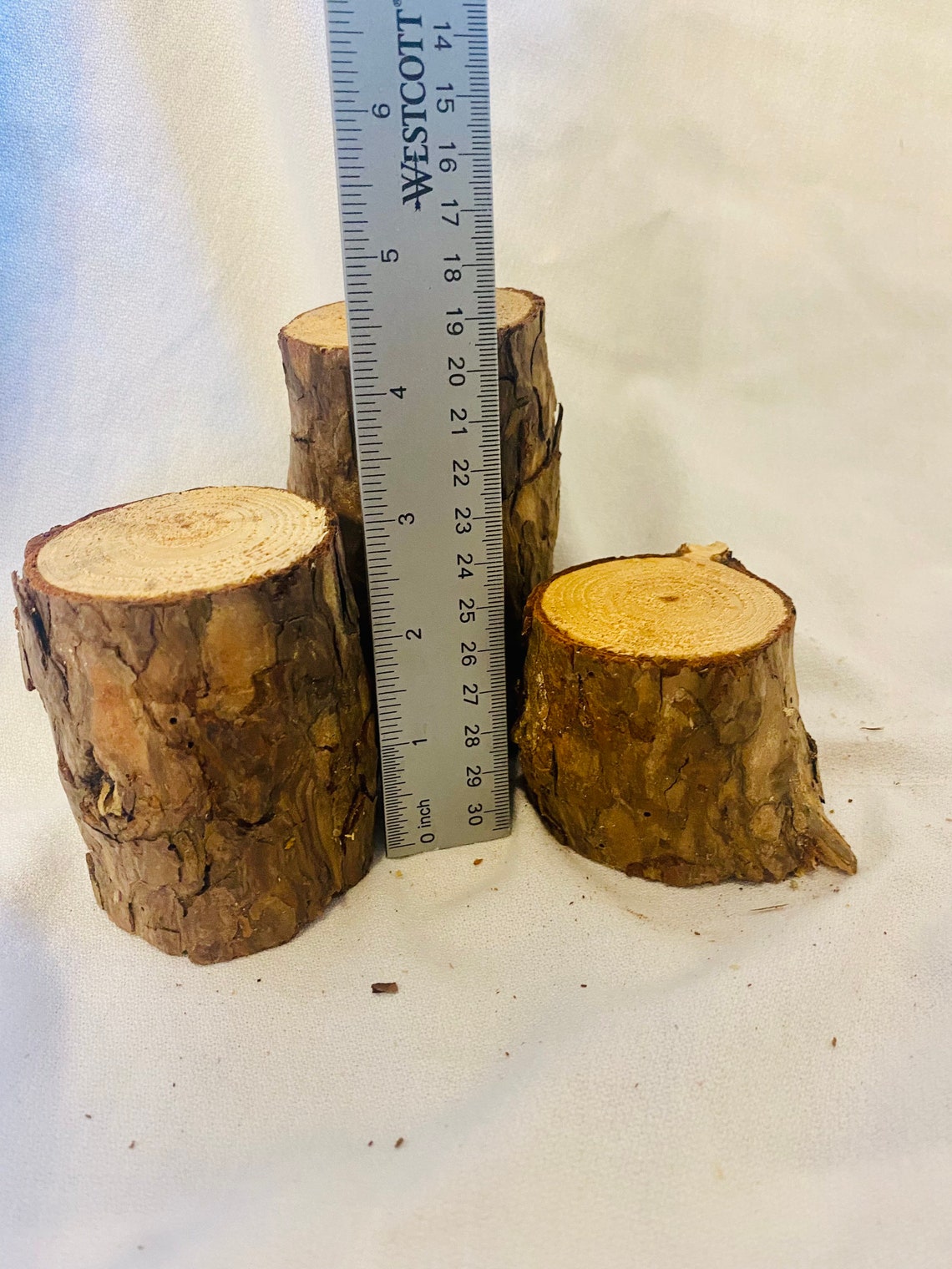 Rustic Pine Wood Log Stumps Set of 3 Rustic Wood - Etsy