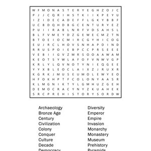 History Word Search Puzzle - Etsy