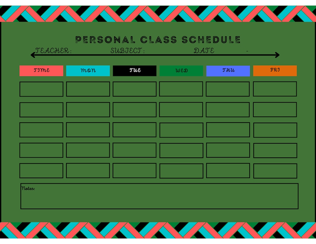 Personal Class Schedule - Etsy