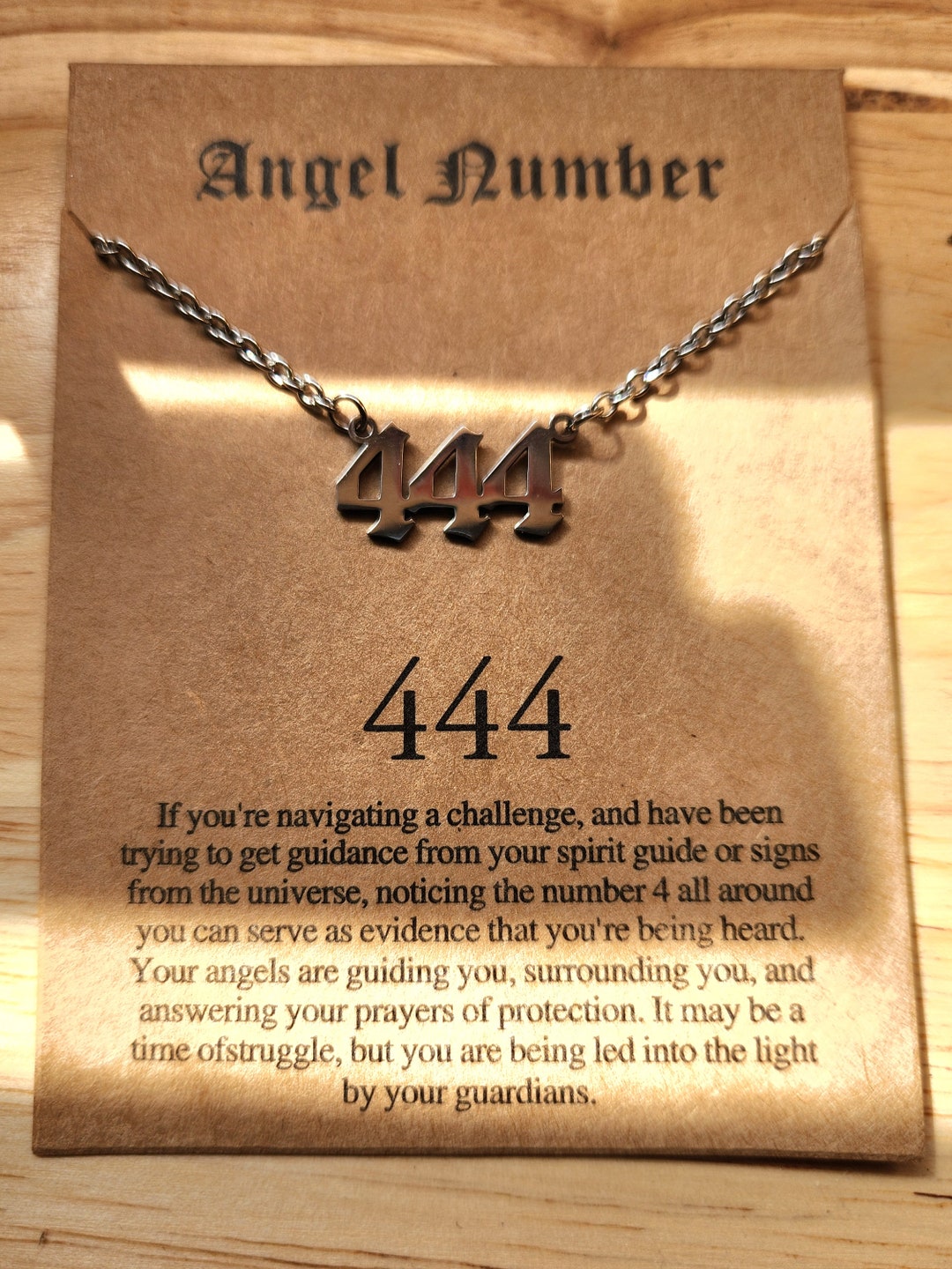 Angel Number 444 Silver Necklace - Etsy